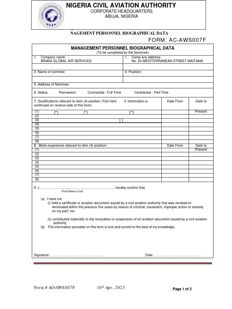 FORM AC-AWS007F | PDF