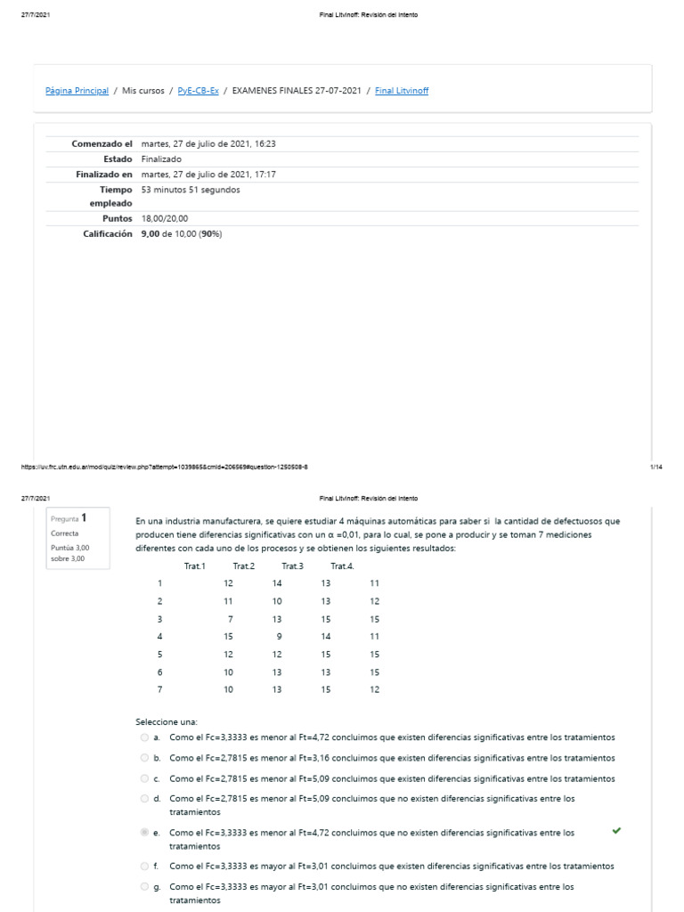 Revisión del Examen Final Litvinoff | PDF | Estimador | Teoría de ...