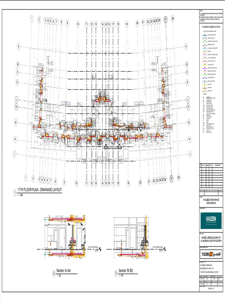 P-DRG-117 - 11TH Floor Plan - Drainage Layout | PDF | Environmental ...