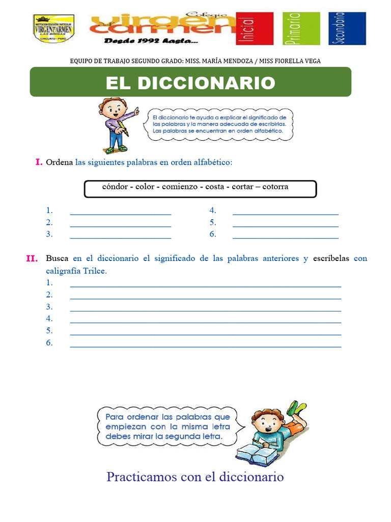 El Diccionario para Segundo Grado de Primaria | PDF