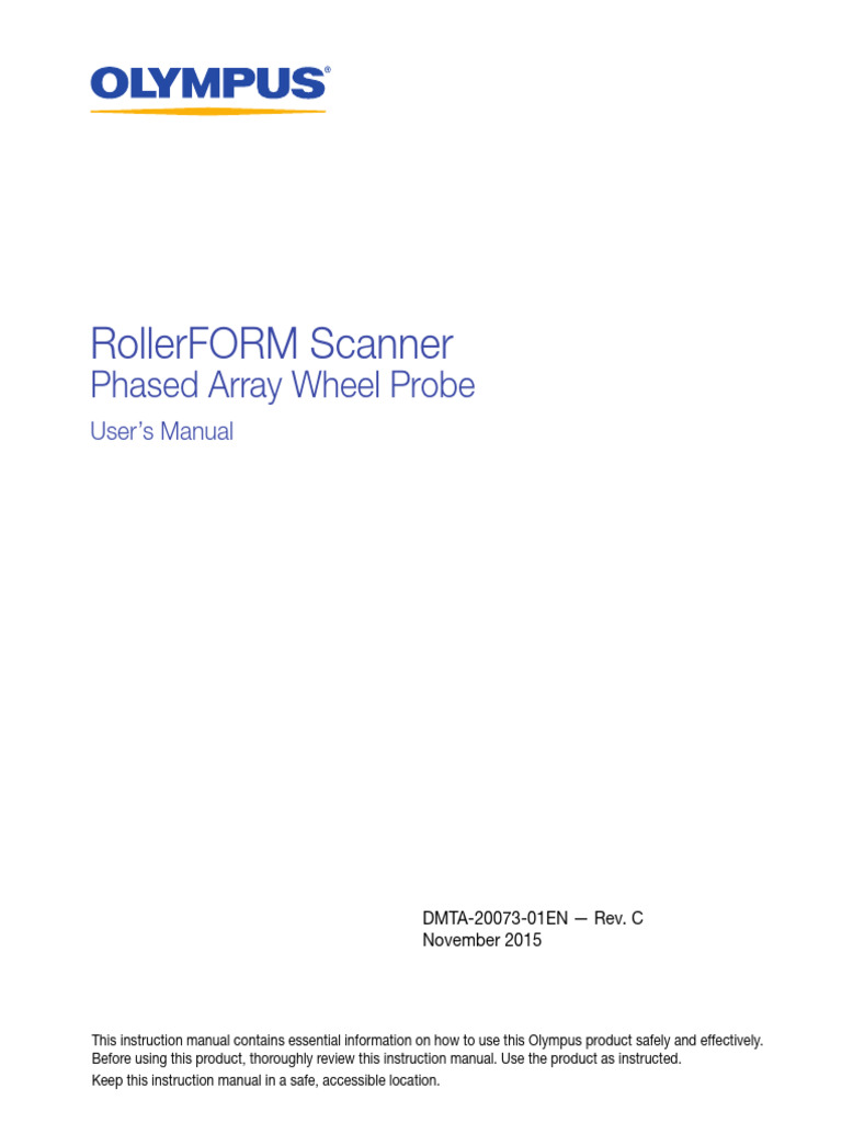 Olympus RollerFORM Dmta 20073 01en Rev C Rollerform Scanner User | PDF | Electromagnetic ...