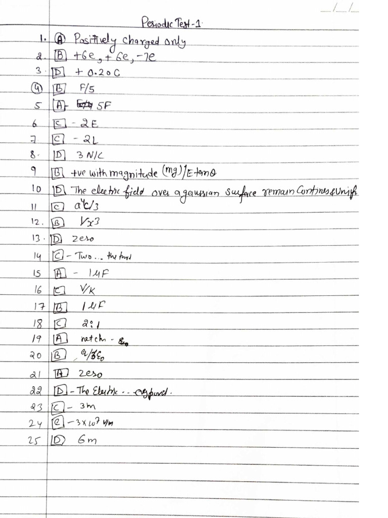 Periodic Test-1 Answer key | PDF