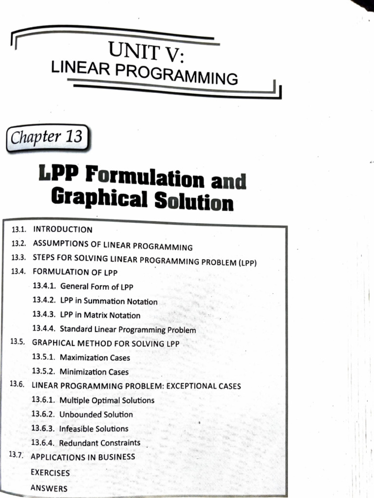 LPP Formulation and Graphical Solution | PDF