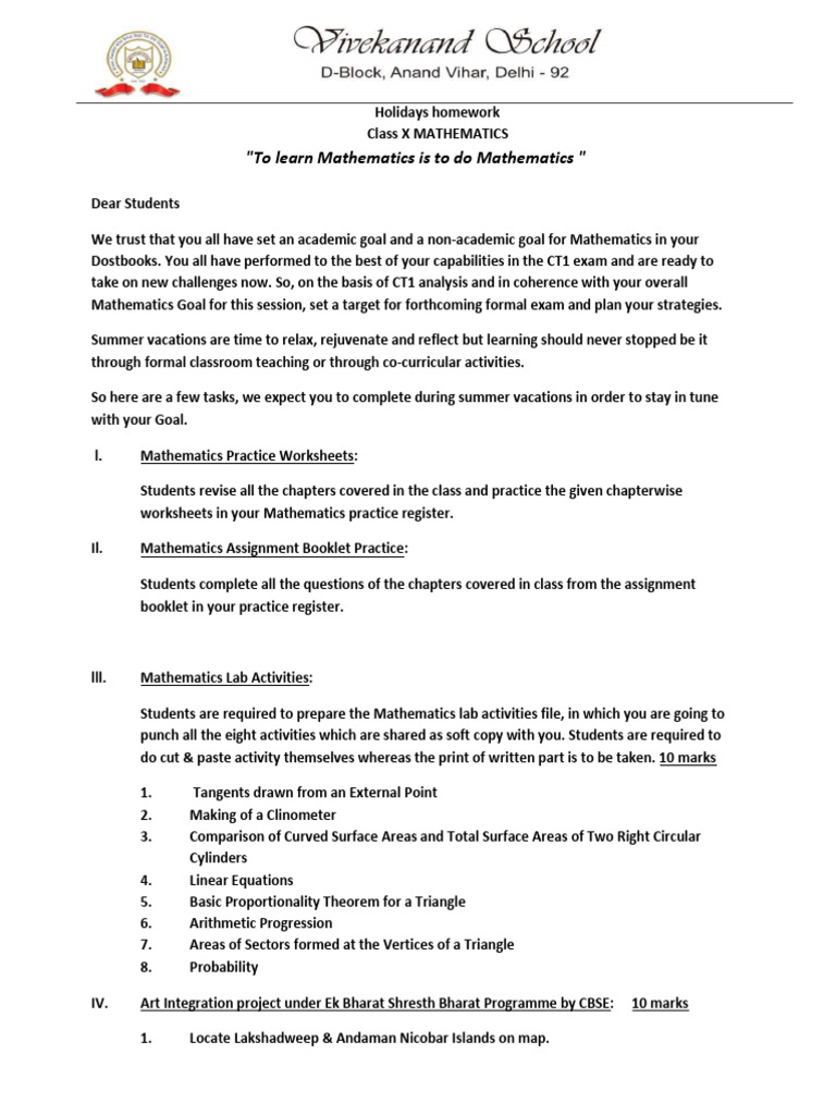Math HHW Class X | PDF | Polynomial | Area