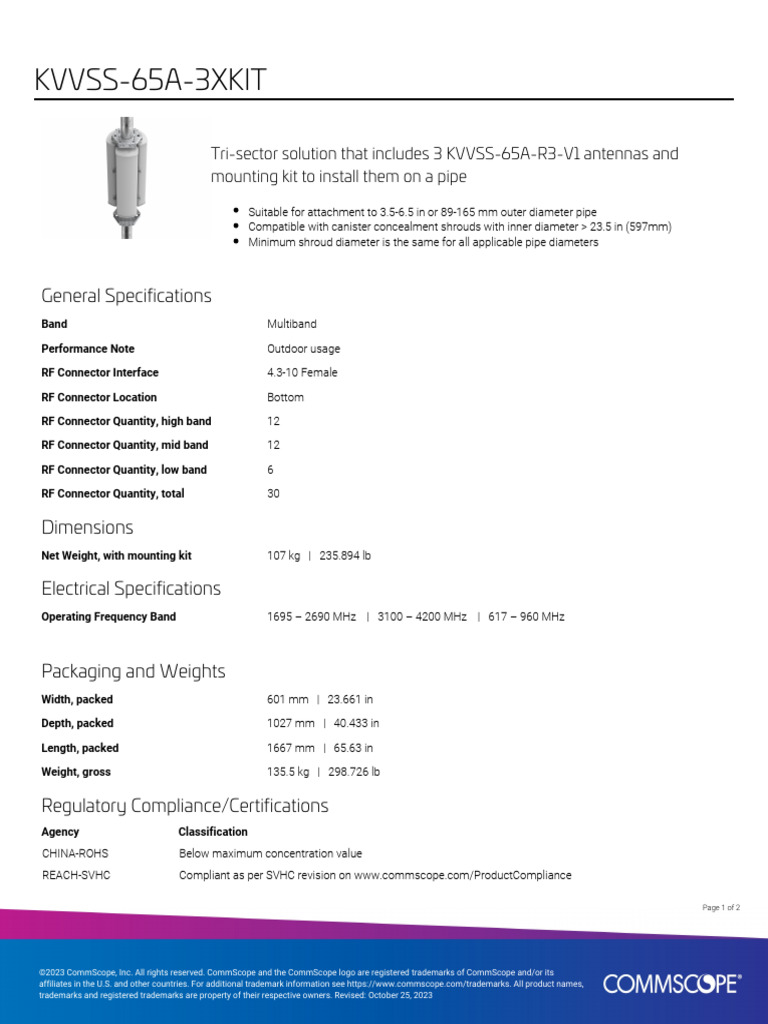 Kvvss 65a 3xkit Product Specifications | PDF | Electronics | Electrical ...