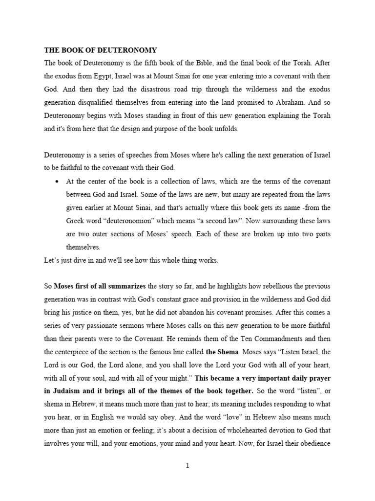 5 THE BOOK OF Deuteronomy | PDF | Book Of Deuteronomy | Moses