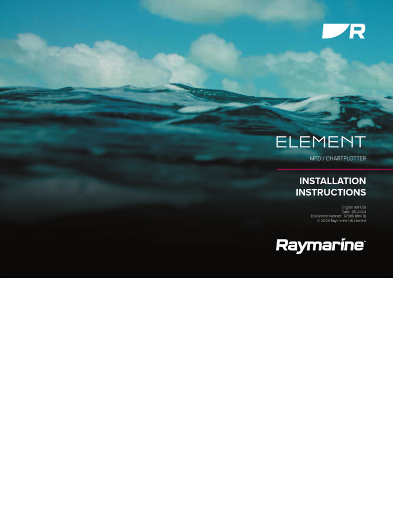 Raymarine-Element HV & Element S Display Installation Instructions ...