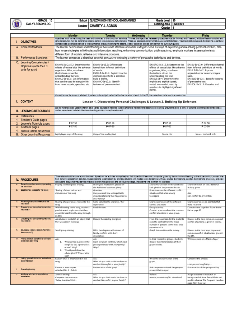1.1 English 10 w3 Ok | PDF | Learning | Curriculum
