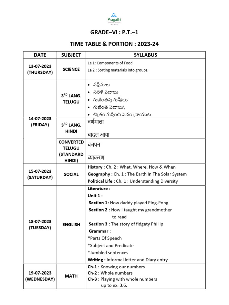 6-Class Date Sheet | PDF | Languages | Foreign Language Studies