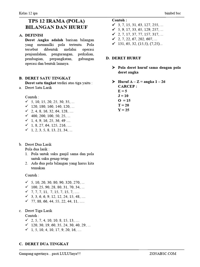 TPS 12 Pola Atau Irama Bilangan | PDF