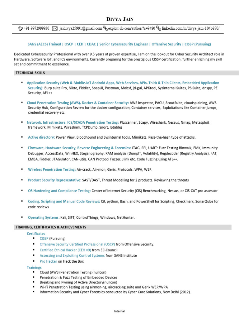 CV (7) | PDF | Security | Computer Security
