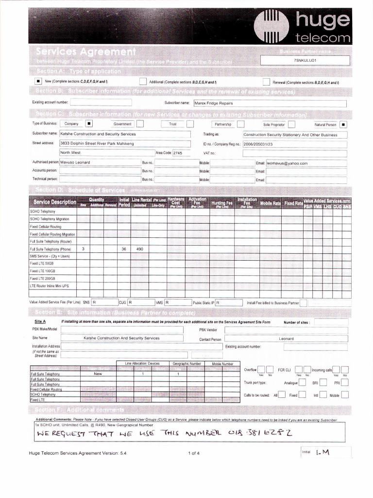 Huge Telecom Forms | PDF Huge Telecom Forms | PDF