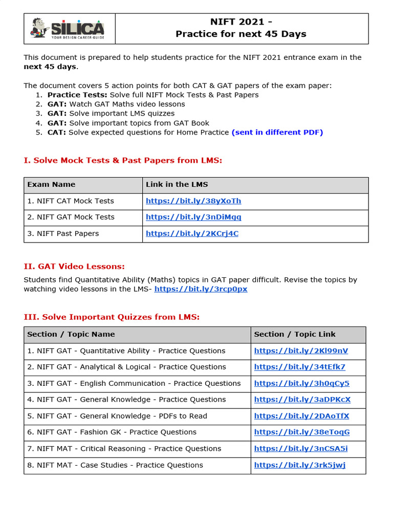 NIFT 2021 - Practice | Download Free PDF | Reason | Mathematics