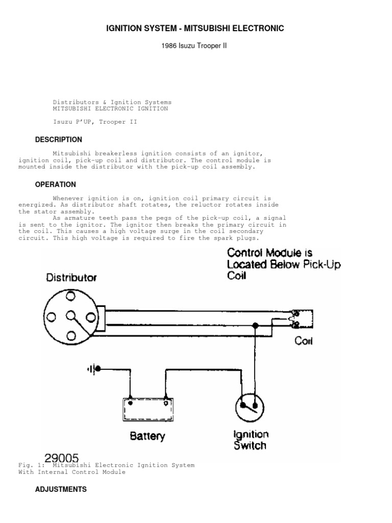 Ignition System Mitsubishi Electronic | PDF | Ignition System ...