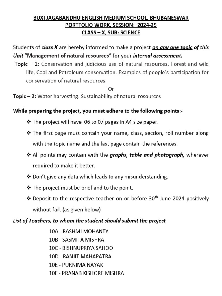 PORTFOLIO WORK SCIENCE STD - X 2024-25 | PDF