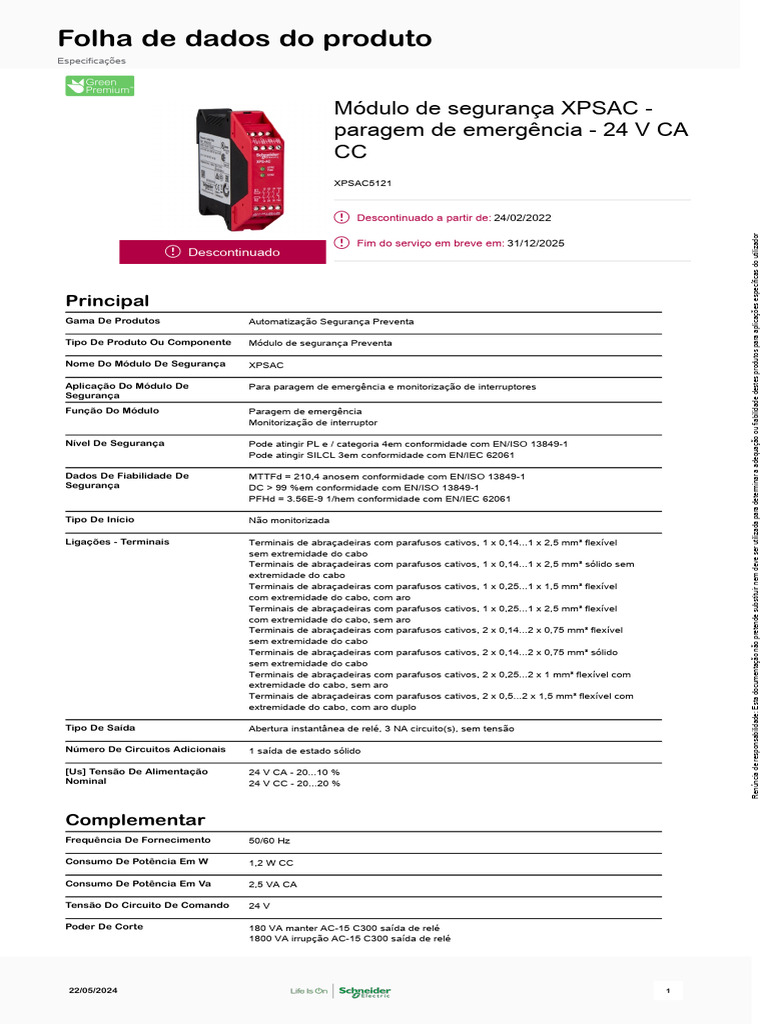 Schneider Electric - Preventa-XPS - XPSAC5121 | PDF | União Europeia ...