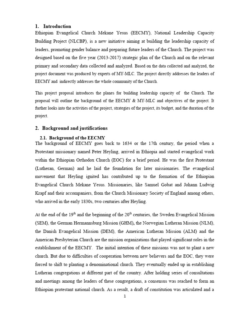 EECMY National Leadership Capacity Building Project | Download Free PDF ...