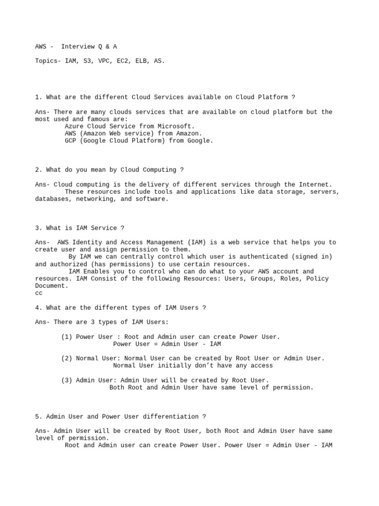 Aws Interview Q And A Download Free Pdf Ip Address Cloud Computing 6022