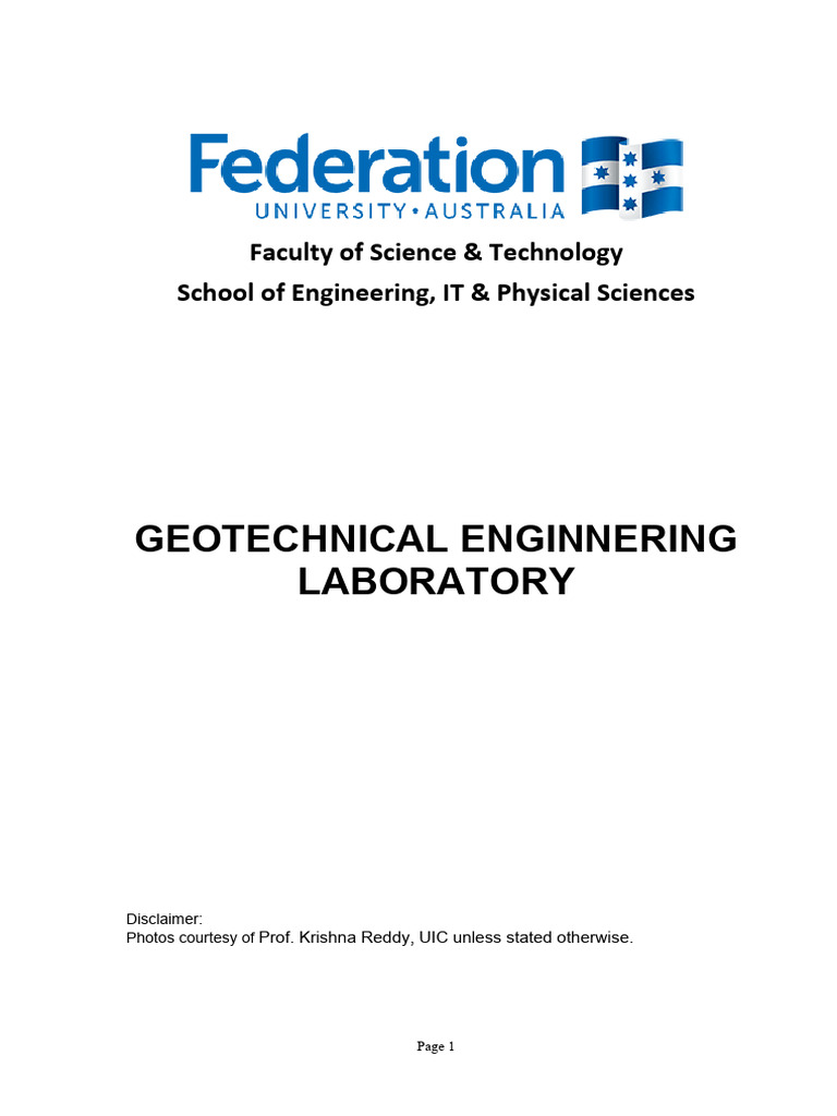 Geotechnical Engineering Lab Manual | PDF | Strength Of Materials | Applied And ...