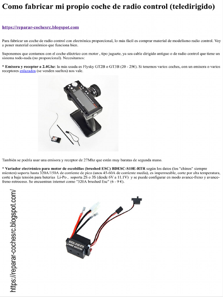 Como Fabricar Mi Propio Coche de Radio Control Teledirigido | PDF