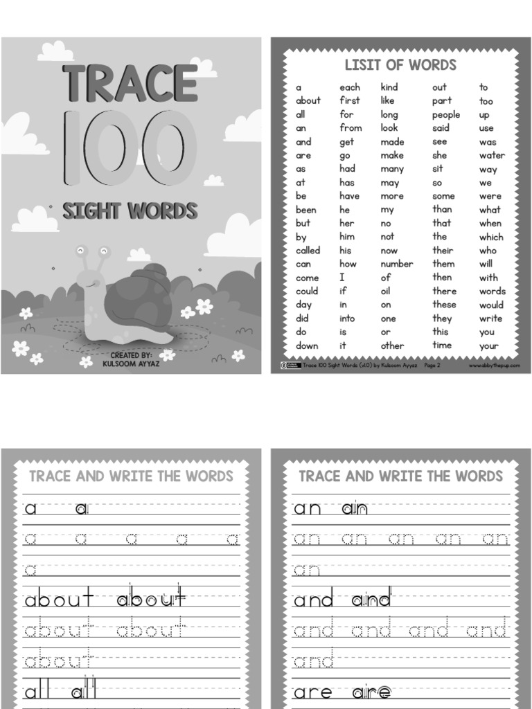 Trace 100 Essential Sight Words | PDF