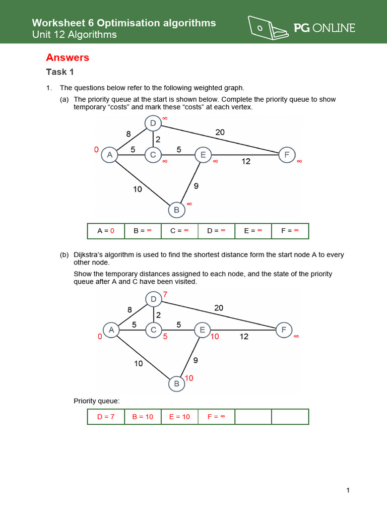 Algorithms Worksheet 6 Answers | PDF | Discrete Mathematics | Theoretical Computer Science