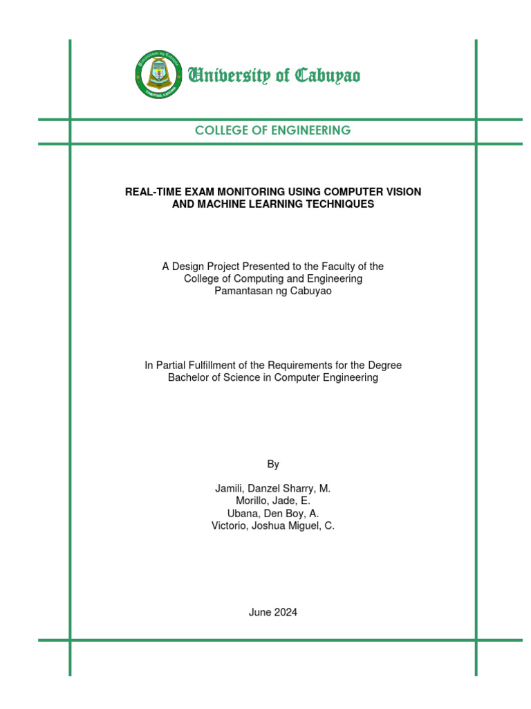 Real Time Exam Monitoring Using Computer Vision and Machine Learning Techniques | PDF | Deep ...