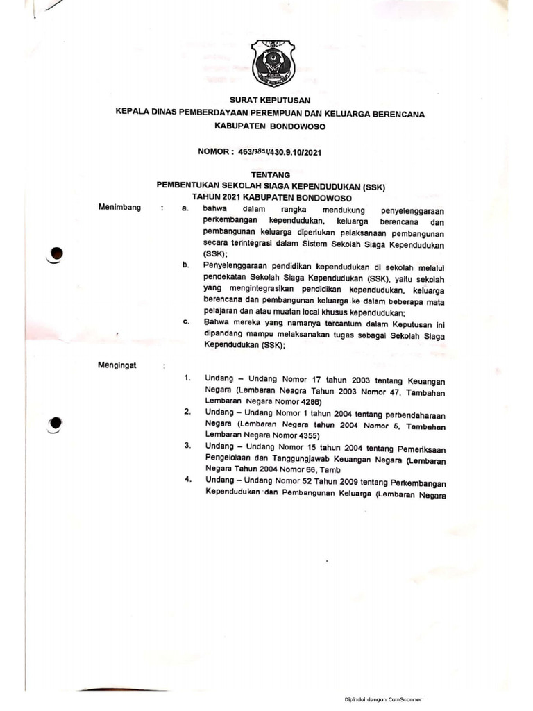 MOU DAN SK PENETAPAN SSK | PDF