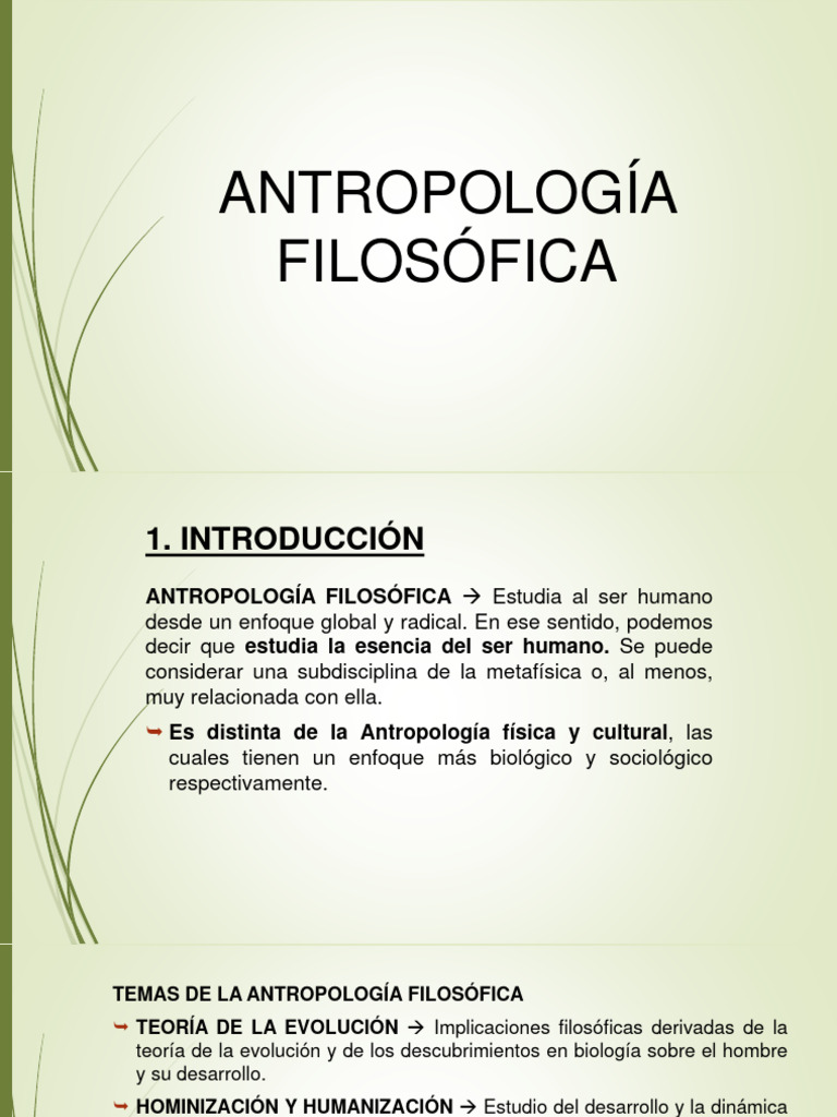 FIL 6 - ANTROPOLOGIA FILOSÓFICA (PowerPoint) | PDF | Mente | Dominancia ...