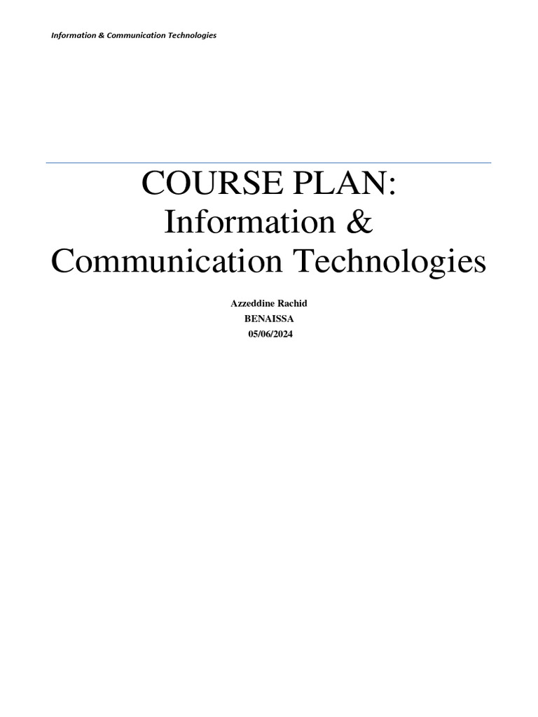Exemple Plan de Cours ICT | PDF | Information Technology | Educational ...