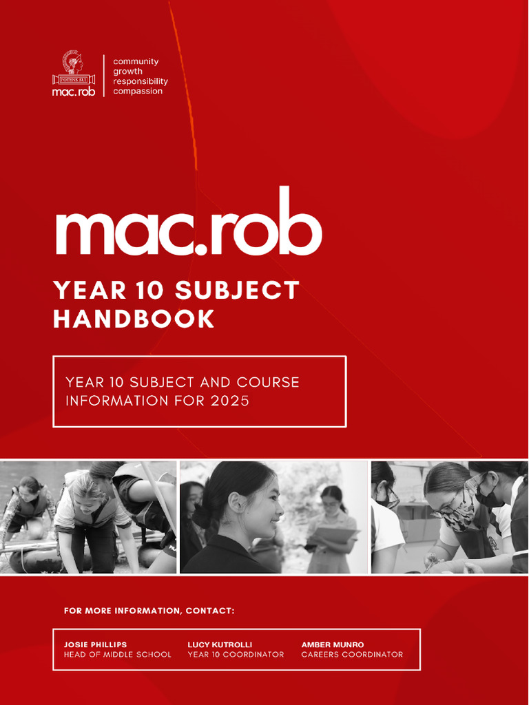 Year 10 Subject Handbook For 2025 | PDF | Design | Globalization