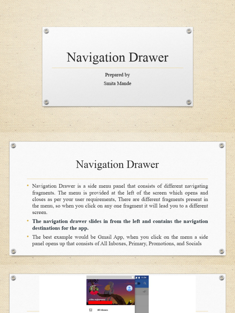 Navigation Drawer | PDF | Android (Operating System) | Icon (Computing)