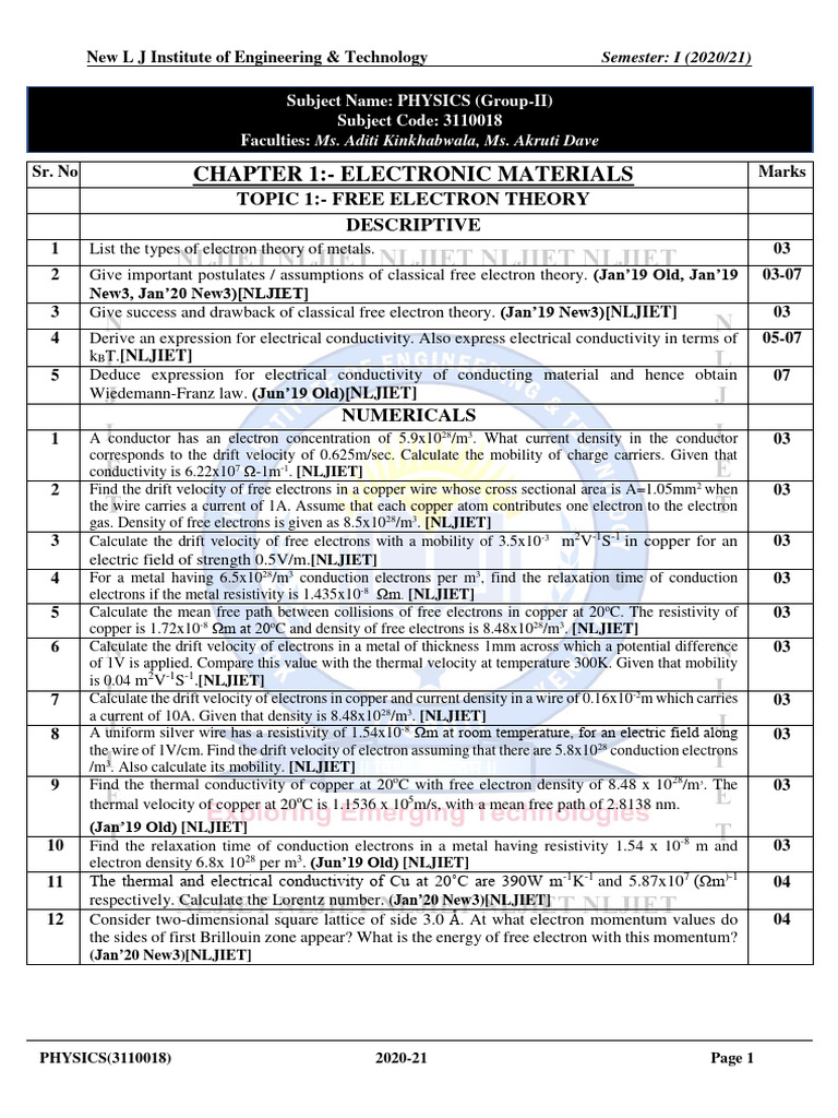 Physics - Question Bank (100%) (Ark&abd) | PDF | Superconductivity | Semiconductors