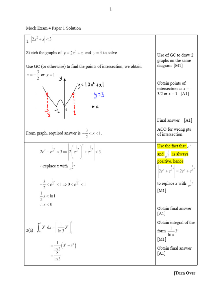 Mock Exam 4_P1_Soln | PDF | Function (Mathematics) | Mathematical Analysis