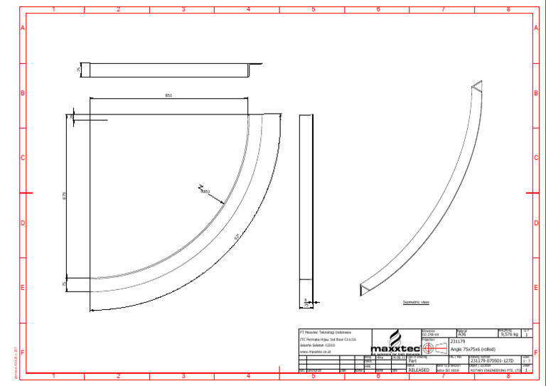 231179-070501-127D - Angle Steel 75x75x6 (Rolled) | PDF | Steel