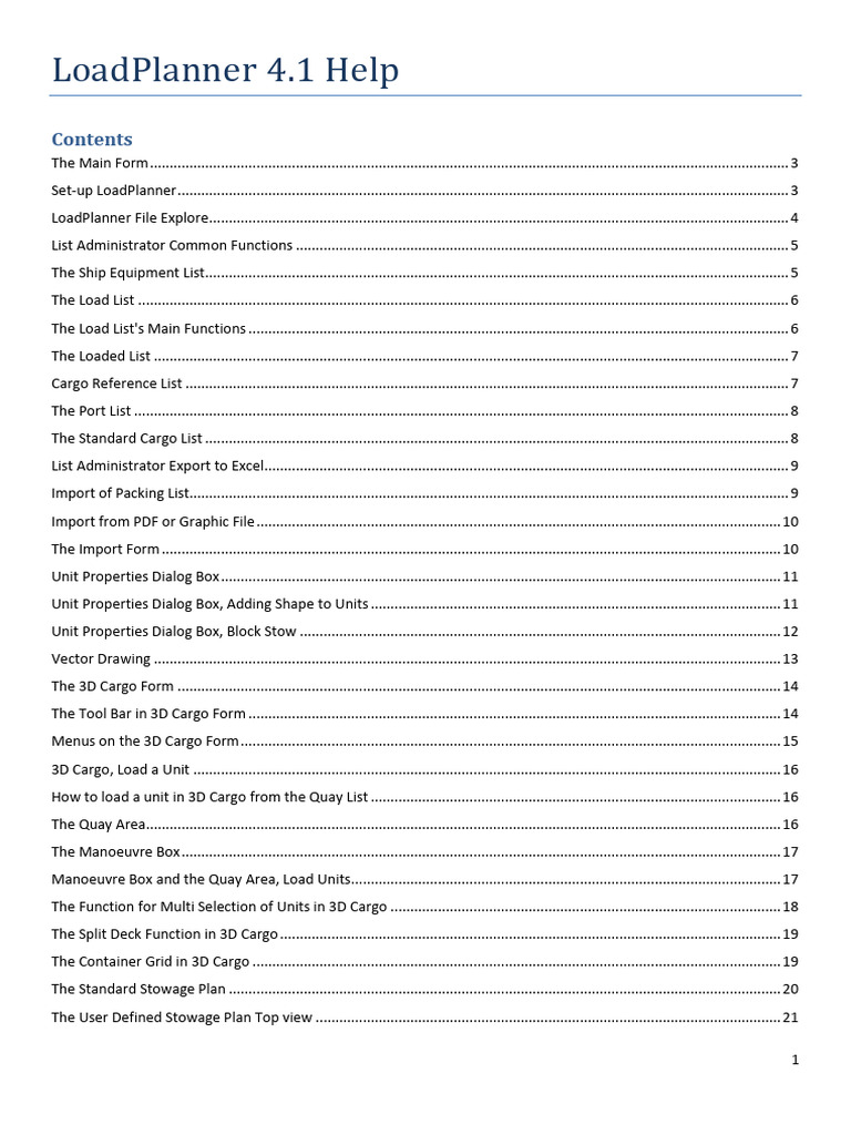 LoadPlanner Manual | PDF | Computer File | Menu (Computing)