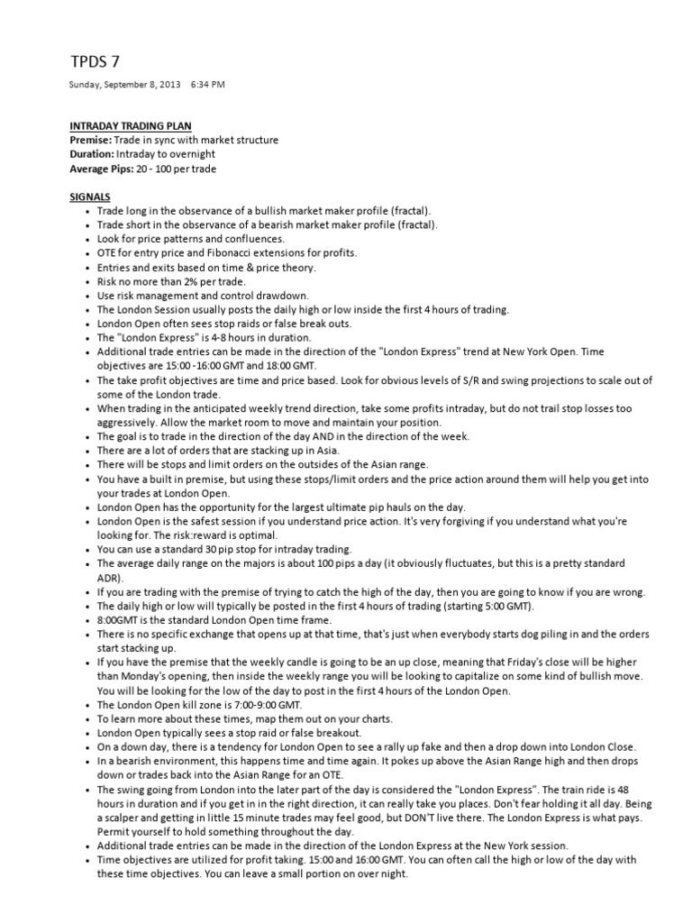 Inner Circle Trader - TPDS 7 | PDF | Day Trading | Market Trend