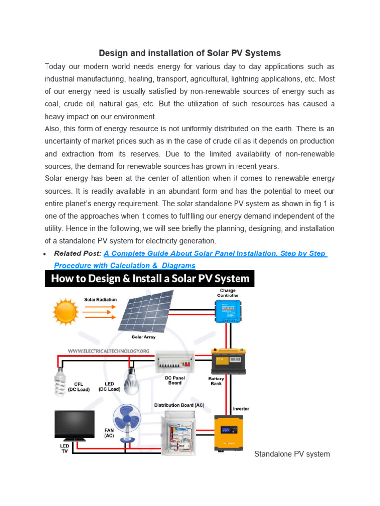 Design and installation of Solar PV Systems | Download Free PDF ...
