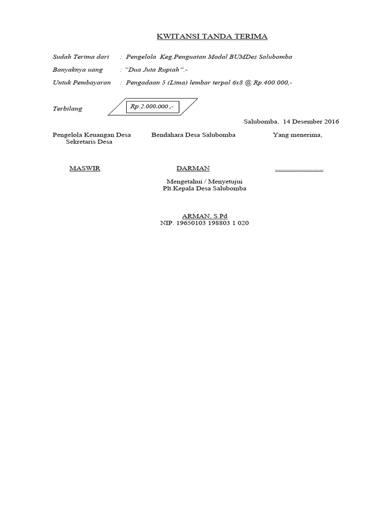 KWITANSI | PDF