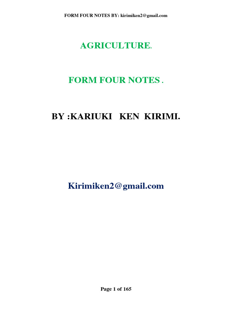 Agriculture Notes Form 4 | PDF | Internal Combustion Engine | Piston