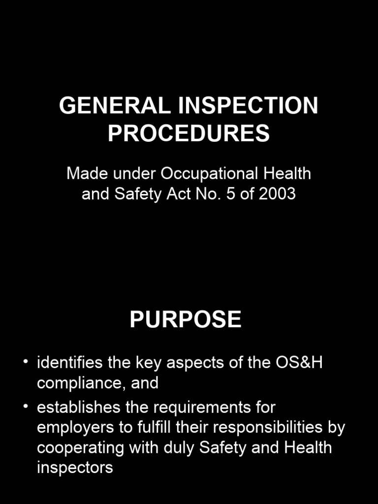 General Inspection Procedures | PDF | Occupational Safety And Health ...
