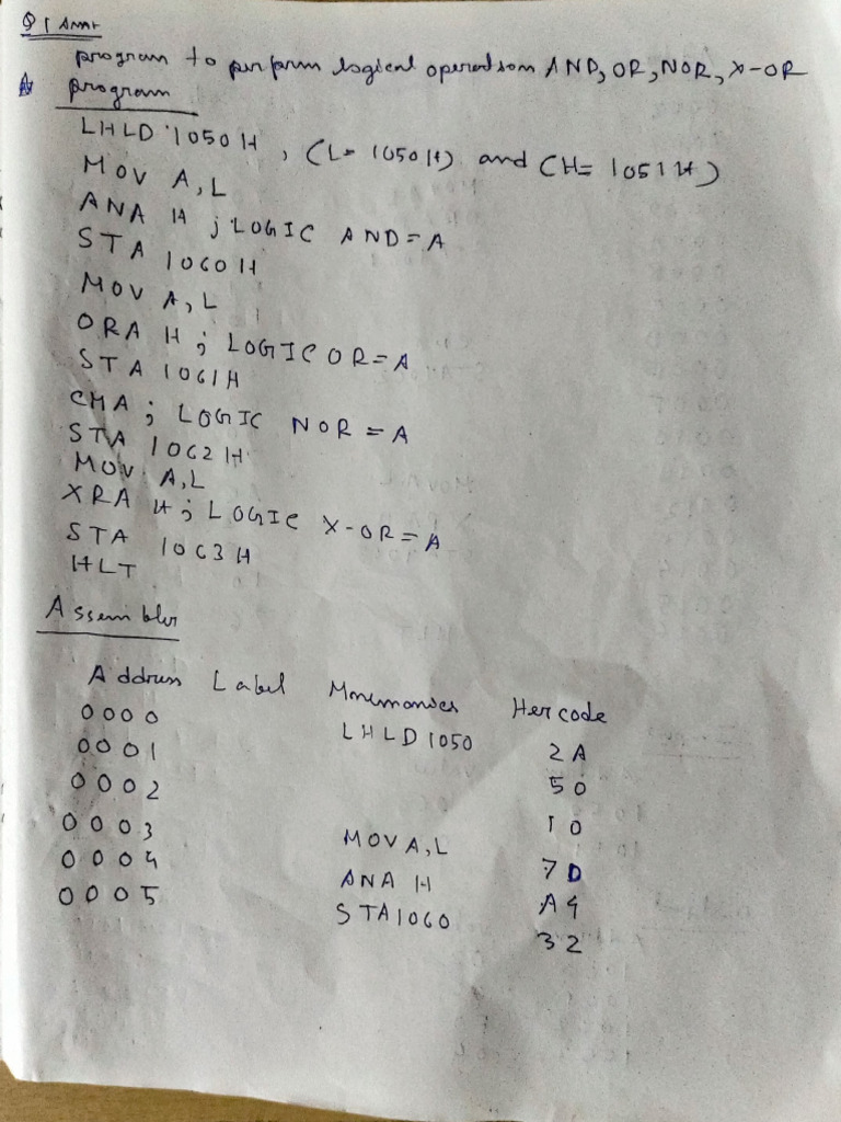 Microprocessor and Microcontroller Lab (1181700116 - Dhitiman Das | PDF ...