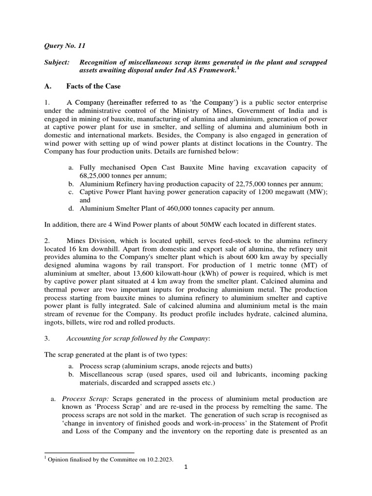 EAC Opinion On Scrap | PDF | Income Statement | Inventory