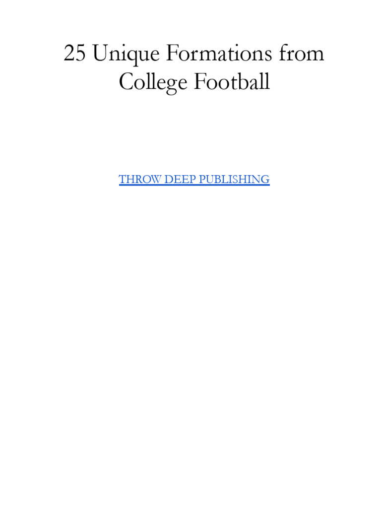 25 Unusual Formations From College Football | Download Free PDF ...