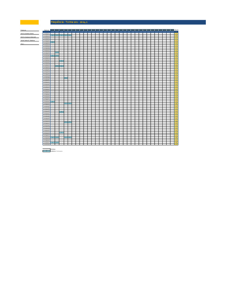 Frequência - Turma 101 - SCIII - Maio e Início de Junho | PDF