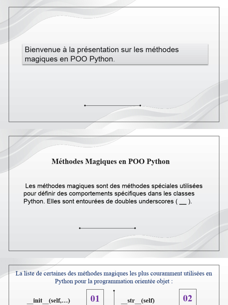 Presentation Meth Mag | PDF | Python (Langage de programmation) | Programmation orientée objet