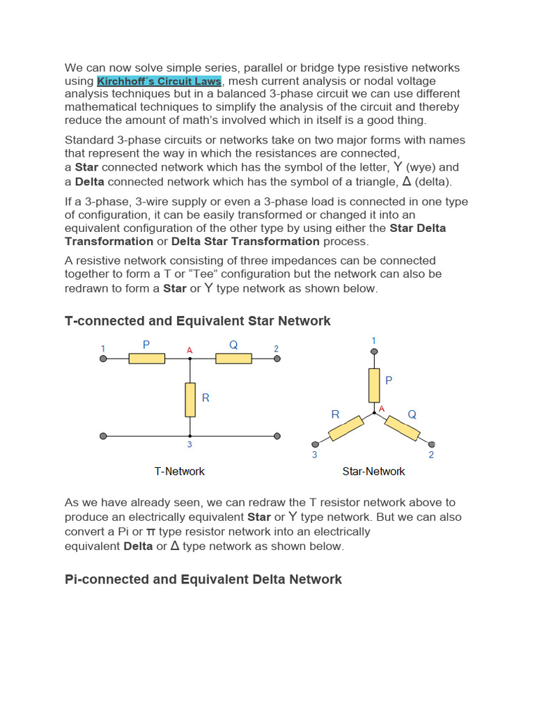 Star Delta Conversion | PDF | Network Analysis (Electrical Circuits ...