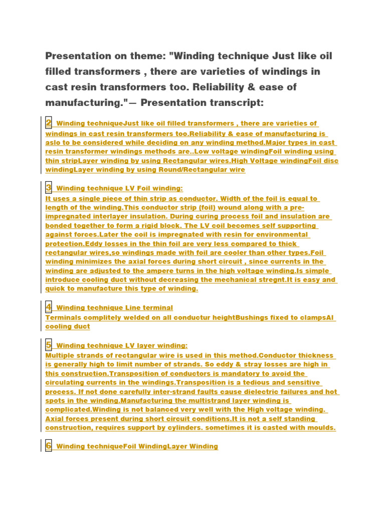 Winding Techniques | PDF | Transformer | Insulator (Electricity)