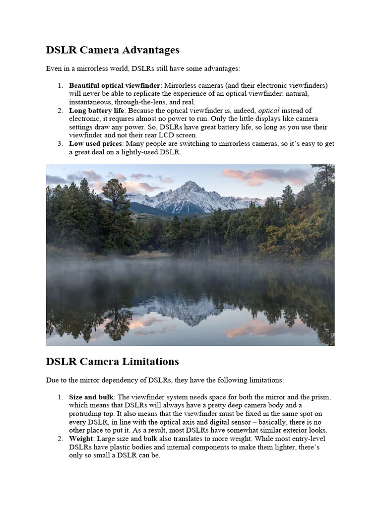 DSLR VS Mirrorless | PDF | Digital Single Lens Reflex Camera | Autofocus