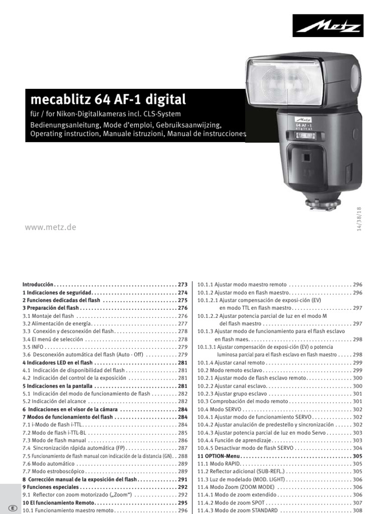FLASH Mecablitz - 64 - Af1 - Digital | PDF | Cámara | Exposición ...
